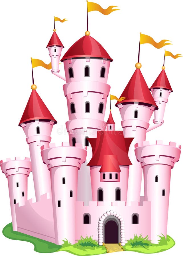 Castillo Rosado De La Princesa Ilustración del Vector - Ilustración de ...