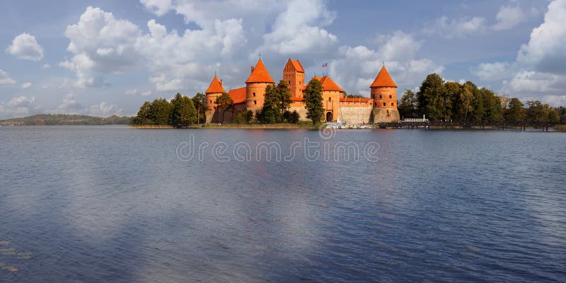 Castillo Trakai Del Panorama Imagen de archivo - Imagen de magia ...