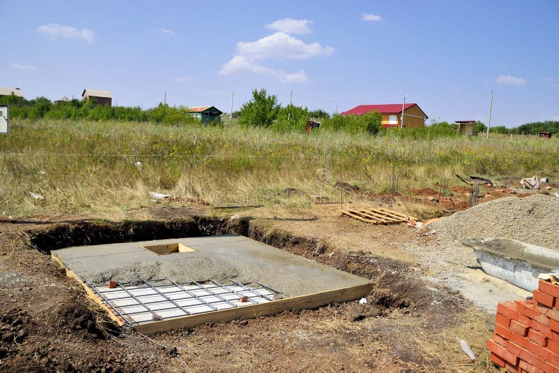 Casting of the Concrete Floors Stock Image - Image of development ...