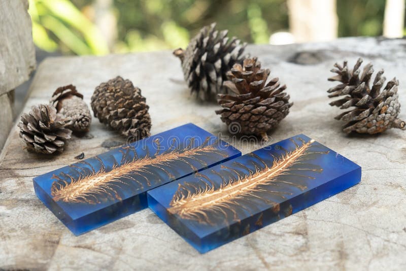 Casting Epoxy Resin Stabilizing Pine Cone Red Blue Abstract Art Blur ...