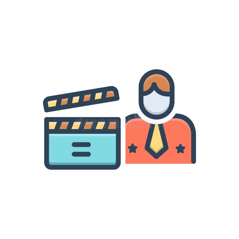 Color Illustration Icon for Casting, Movie and Director Stock ...