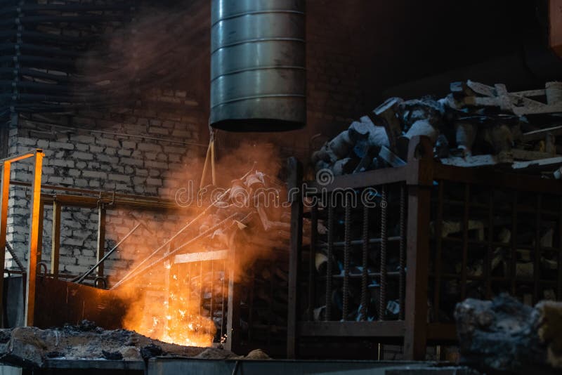 Casting Metal in the Old Factory Stock Photo - Image of welder, plant ...