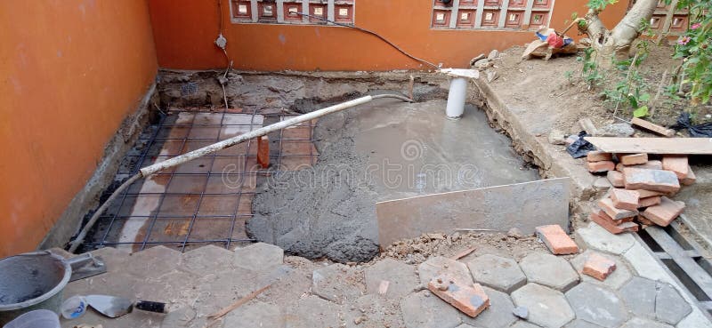 Casting of Septic Tank for Boys& X27; Dormitory Stock Photo - Image of ...
