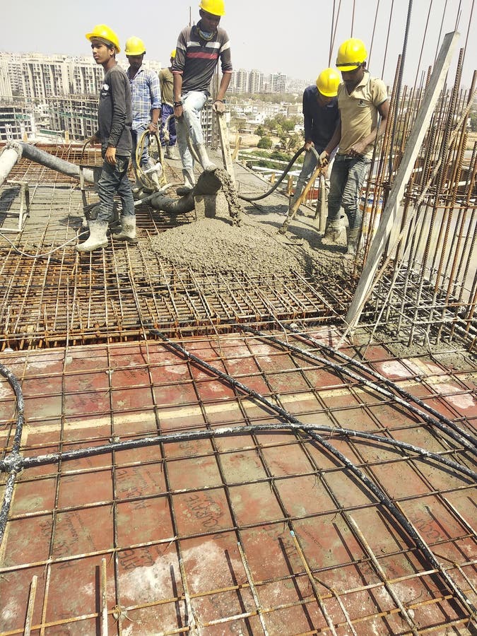 Construction Work RCC Rain Forcement Shuttering Work Editorial Stock ...