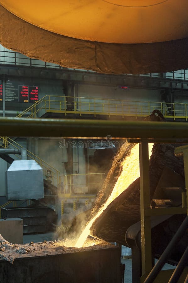 Casting in Steel Mill stock image. Image of metal, iron - 29672705