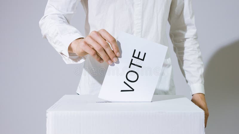Casting Vote into the Ballot Box Stock Photo - Image of paper, bulletin ...