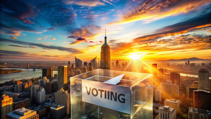 Casting a Vote for Change a Double Exposure of a Cityscape Overlaid ...