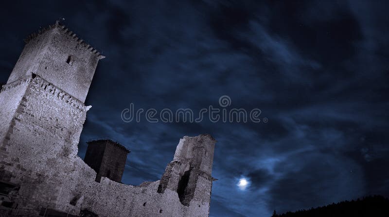Old castle at night stock image. Image of isolated, magic - 18462571