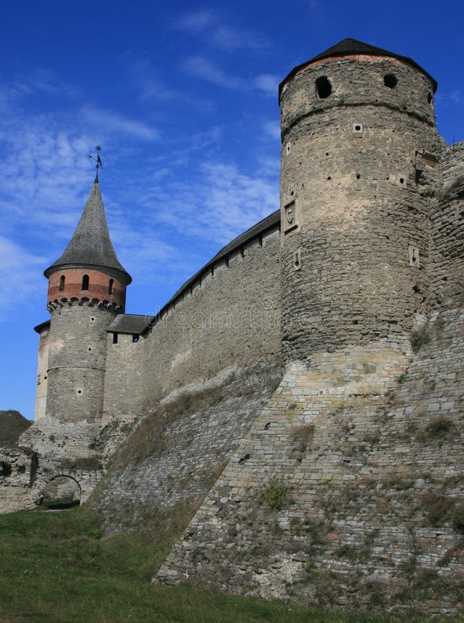 Castle stock photo. Image of breek, clouds, fortess, windows - 3419062