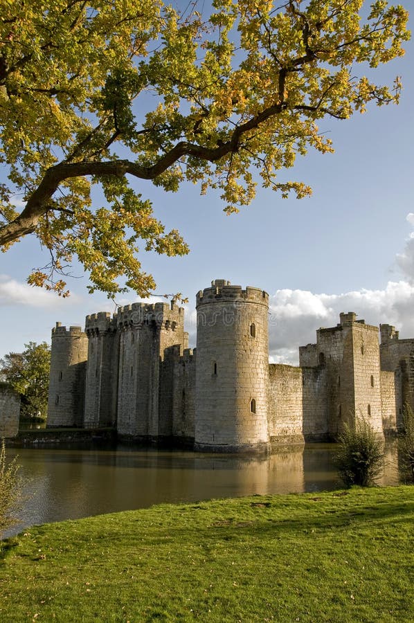 Stunning Moat and Castle in Autumn Fall Sunrise with Mist Over M Stock ...