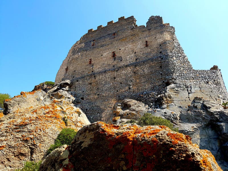 Castle of Acquafredda in Siliqua. Sardinia. Italy Stock Photo - Image ...