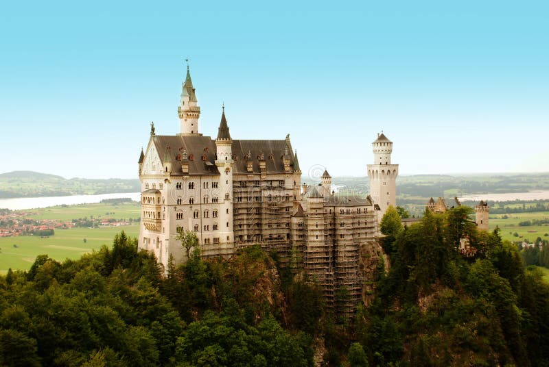 Castle in Alps Mountains in Austria in Winter Stock Photo - Image of ...