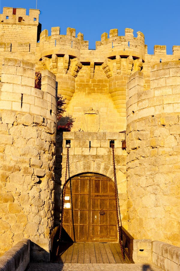 Castle of Ampudia, Castile and Leon, Spain Stock Photo - Image of ...