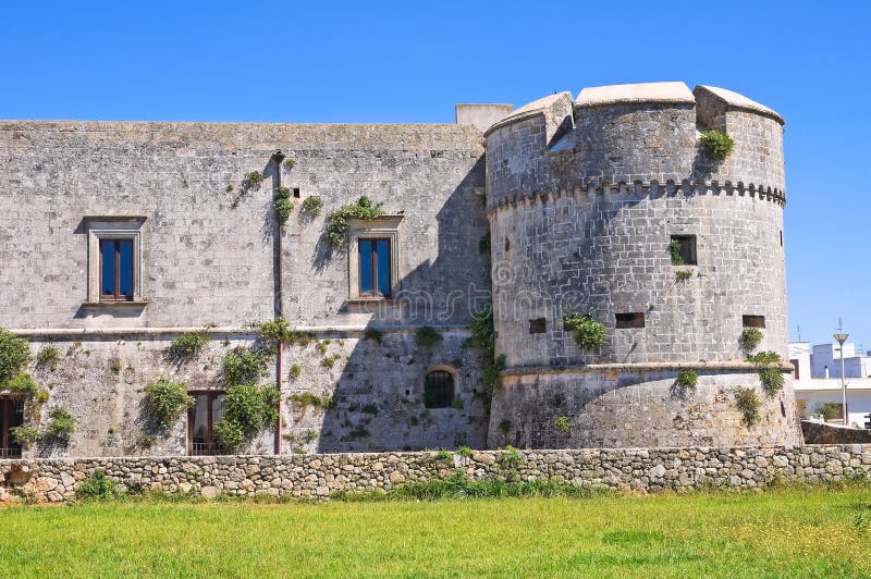 Castle of Andrano. Puglia. Italy Stock Photo - Image of blue, medieval ...