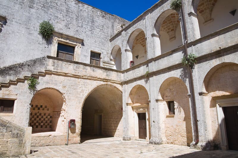 Castle of Andrano. Puglia. Italy Stock Image - Image of andrano, facade ...
