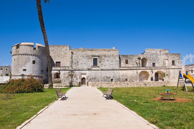 Castle of Andrano. Puglia. Italy Stock Photo - Image of blue, medieval ...