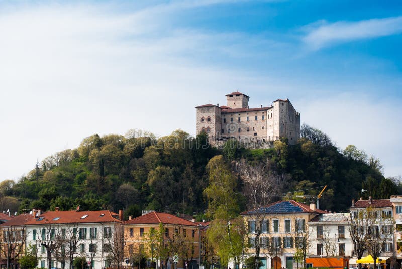 Angera Castle Seen From Arona, Lake (lago) Maggiore Stock Photo - Image ...
