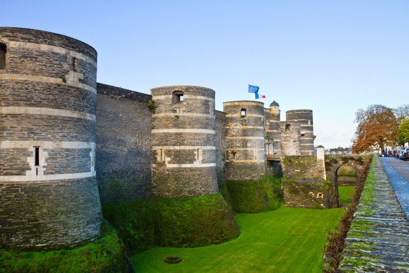Castle of Angers, France stock image. Image of angers - 27885195