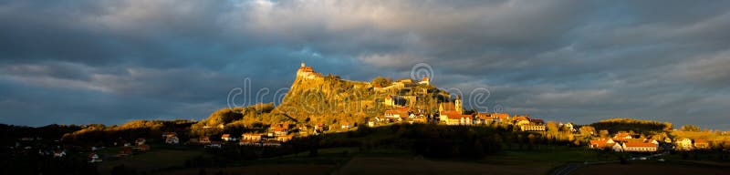 Castle in Austria at Sunset Stock Image - Image of rock, landmark ...