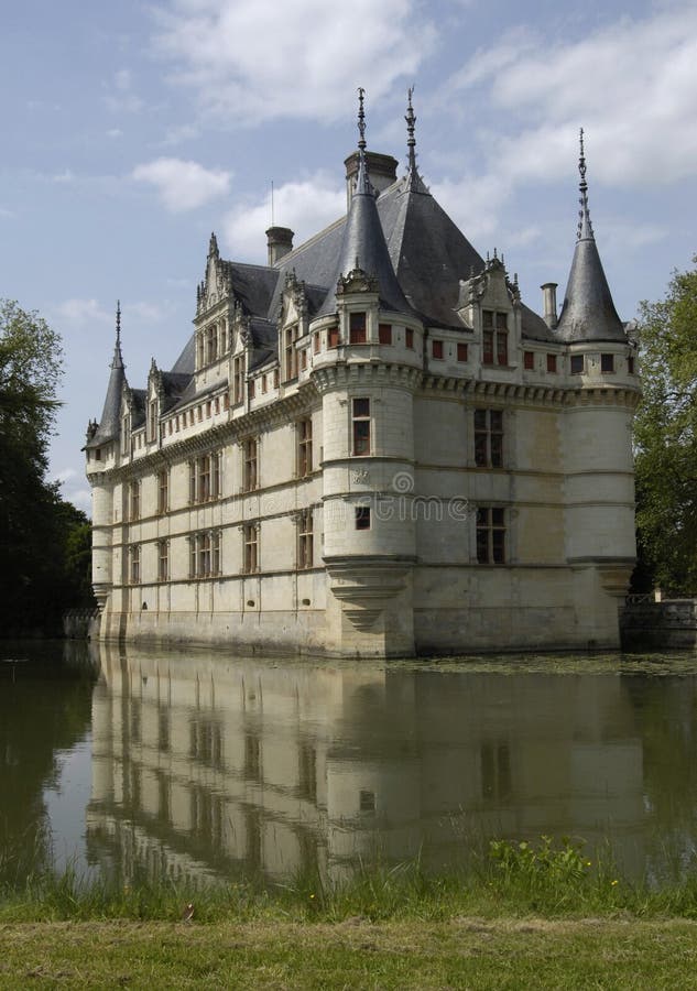 Castle of Azay-le-Rideau, stock photo. Image of history - 10067164