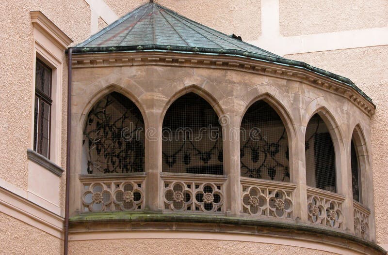 Castle Balcony. stock image. Image of attic, color, archway - 1347571