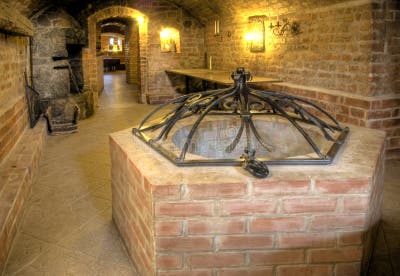 Castle basement, a well. stock photo. Image of brick, podewils - 2237390