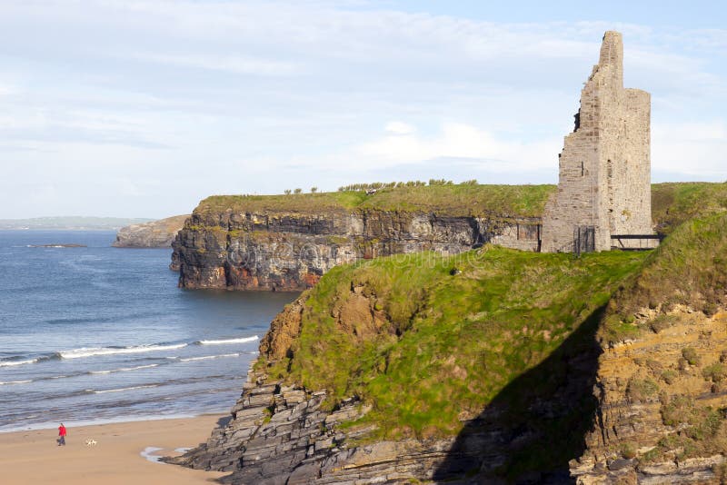 Castle Beach and Cliffs in Ballybunion Stock Photo - Image of cliff ...