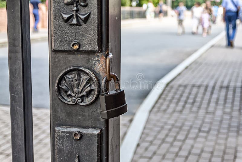 Castle at the Beautiful Gate Stock Photo - Image of padlock, closed ...