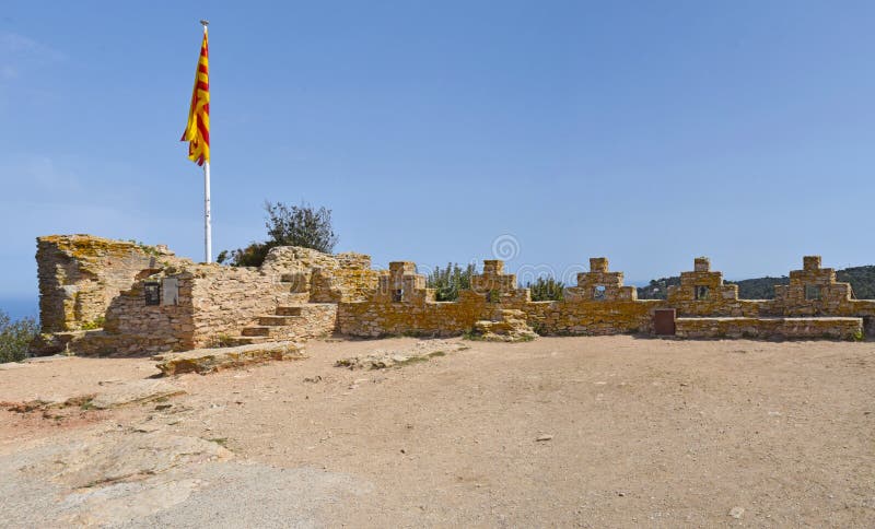 Castle of Begur in Costa Brava Catalonia Stock Image - Image of castle ...