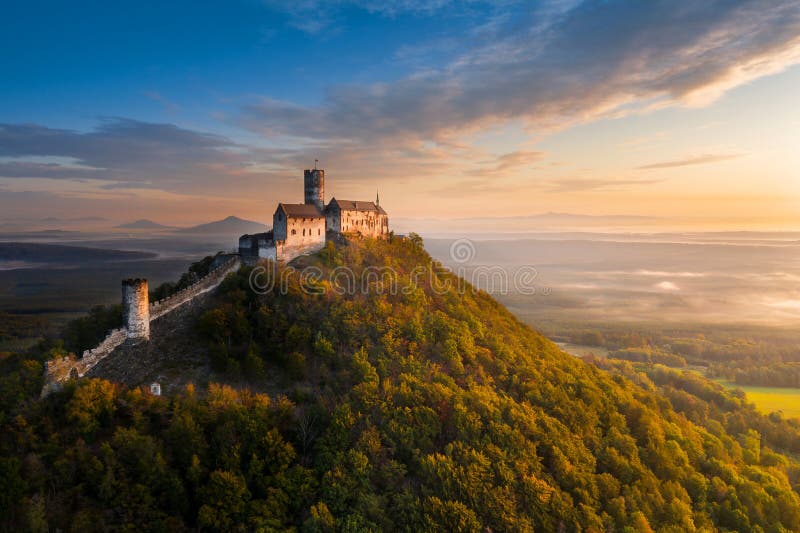 Castle Bezdez stock photo. Image of architecture, sunrise - 159354320