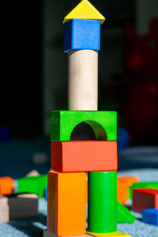 Castle from the blocks toy stock image. Image of blue - 168507781