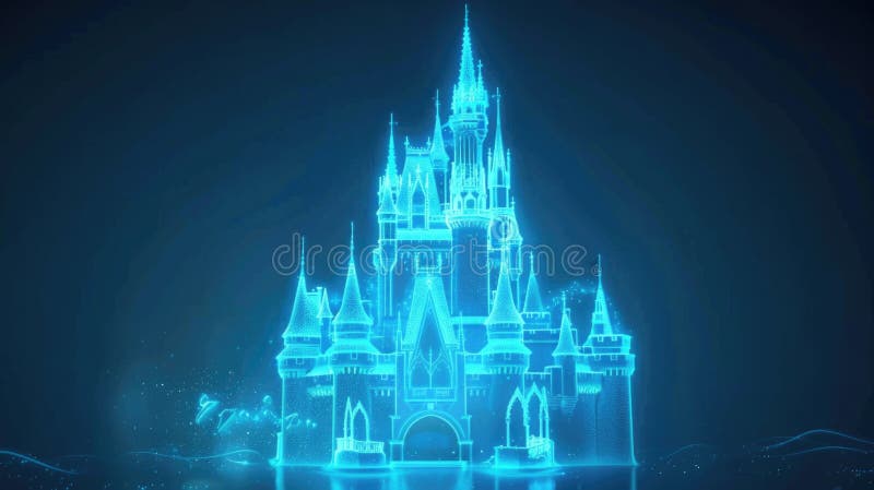 Castle with Blue Glow stock image. Image of evening - 382617145