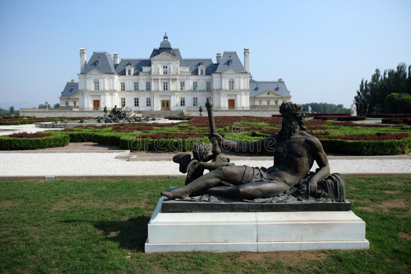 Castle stock image. Image of symmetrical, pool, front - 41581405