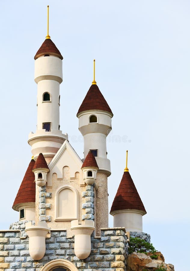 Castle in blue sky stock image. Image of stone, wall - 25861725