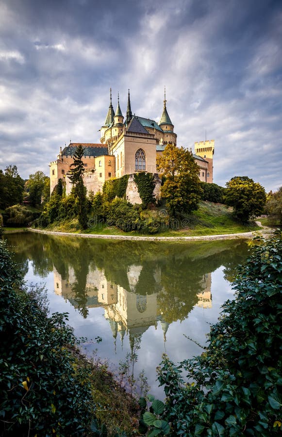 Castle Bojnice stock image. Image of lake, ancient, chateau - 93337115