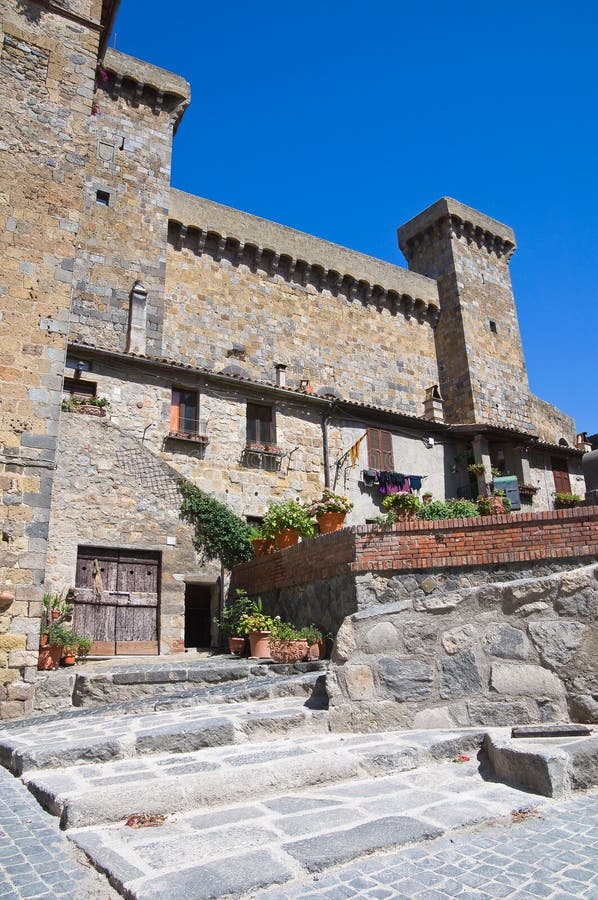 Castle of Bolsena. Lazio. Italy Stock Image - Image of blue, castle ...