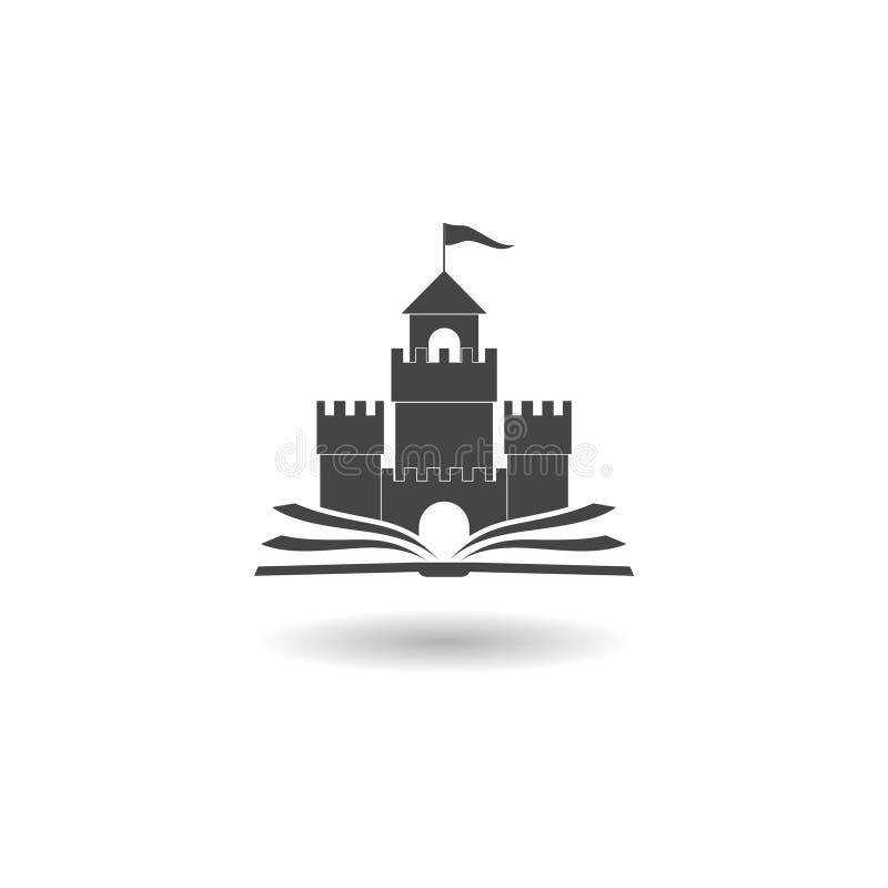 Castle Book Icon with Shadow Stock Illustration - Illustration of ...