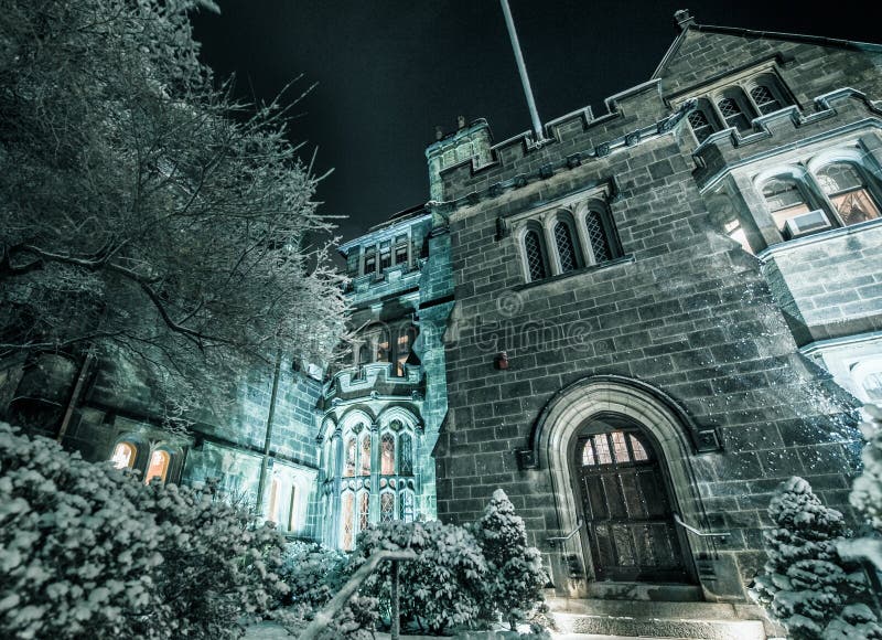 The Castle at Boston University Stock Image - Image of frost, facade ...