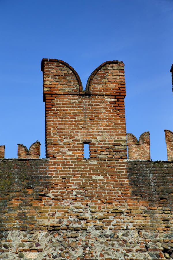 Castle and brick wall stock photo. Image of clowds, europe - 223871074