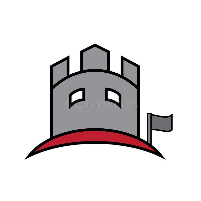 Castle Building Flat Logo Vector Stock Vector - Illustration of ...