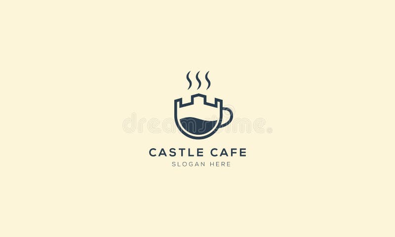 Castle Cafe Logo Design or Coffee Castle Logo Template Stock Vector ...