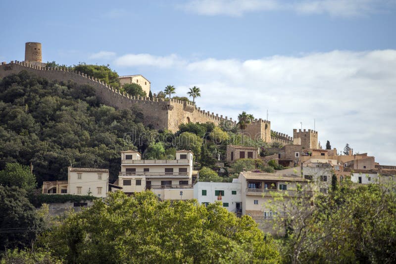 Castle of Capdepera stock photo. Image of fortress, fall - 163424394