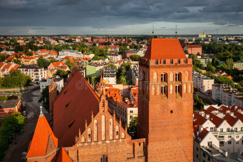 The Castle and Cathedral in Kwidzyn Illuminated by the Setting Sun ...