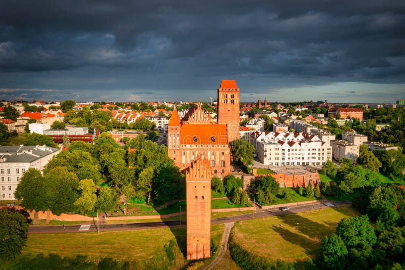 The Castle and Cathedral in Kwidzyn Illuminated by the Setting Sun ...