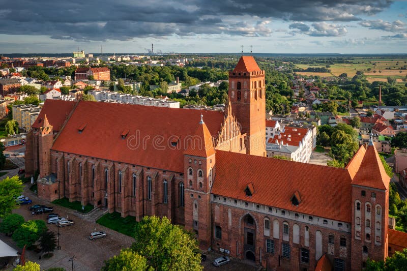 The Castle and Cathedral in Kwidzyn Illuminated by the Setting Sun ...