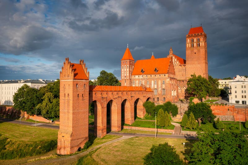The Castle and Cathedral in Kwidzyn Illuminated by the Setting Sun ...