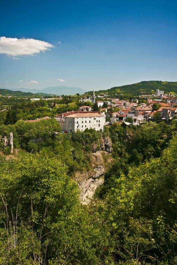 The Castle and the Cave of Pazin Stock Photo - Image of green, building ...