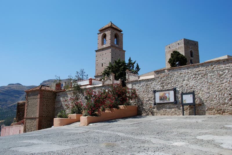 Castle and Church, Alora, Spain. Stock Image - Image of mediterranean ...