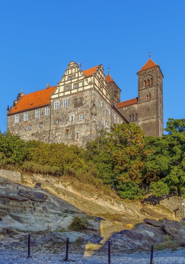 The Castle and Church, Quedlinburg, Germany Stock Image - Image of ...