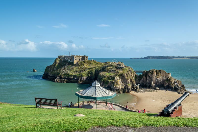 Castle in the City of Tenby, Wales. Stock Photo - Image of europe, city ...
